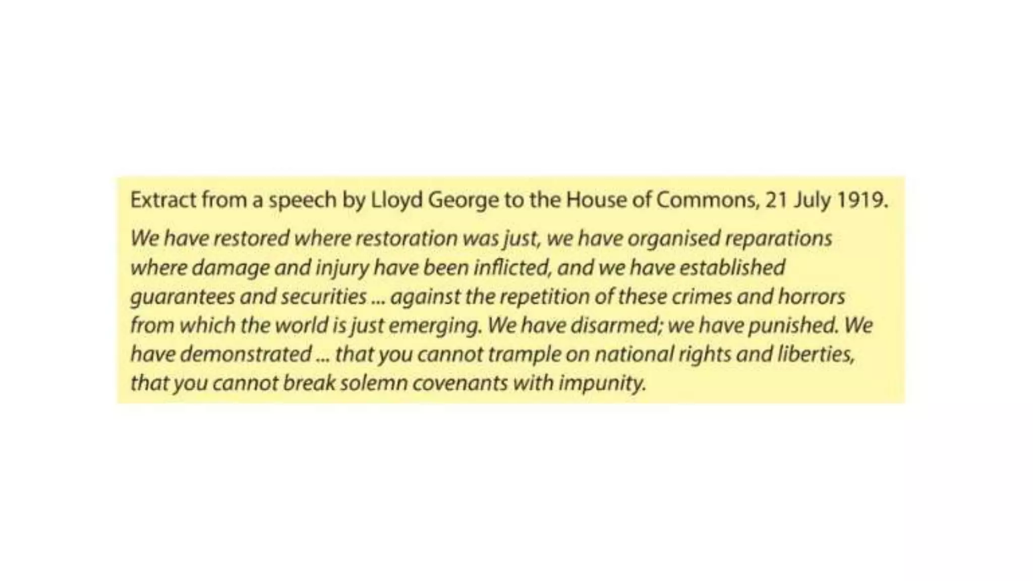 HISTORY IGCSE CONTENT - 20TH CENTURY OPTION - FAIRNESS OF THE TREATIES ...