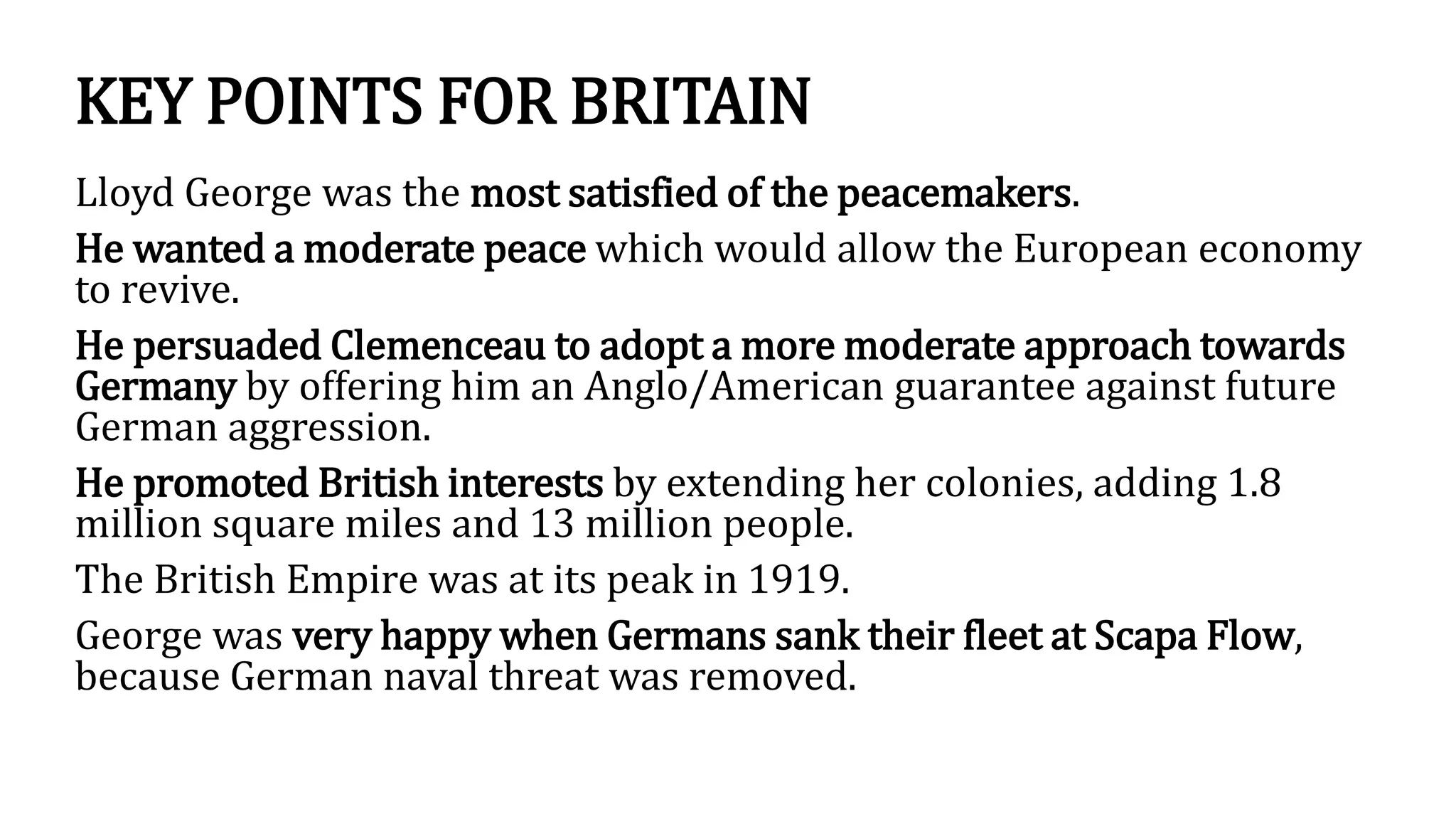 HISTORY IGCSE CONTENT - 20TH CENTURY OPTION - FAIRNESS OF THE TREATIES ...