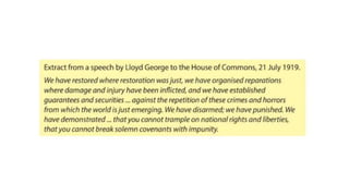 HISTORY IGCSE CONTENT - 20TH CENTURY OPTION - FAIRNESS OF THE TREATIES ...