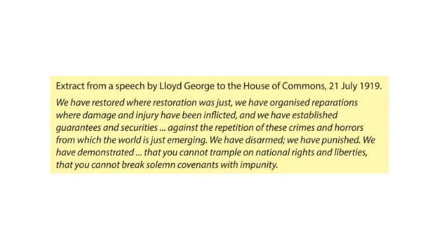 HISTORY IGCSE CONTENT - 20TH CENTURY OPTION - FAIRNESS OF THE TREATIES ...