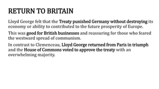 HISTORY IGCSE CONTENT - 20TH CENTURY OPTION - FAIRNESS OF THE TREATIES ...