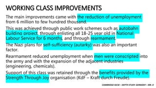HISTORY IGCSE CONTENT - 20TH CENTURY OPTION - DEPTH STUDY GERMANY: THE ...
