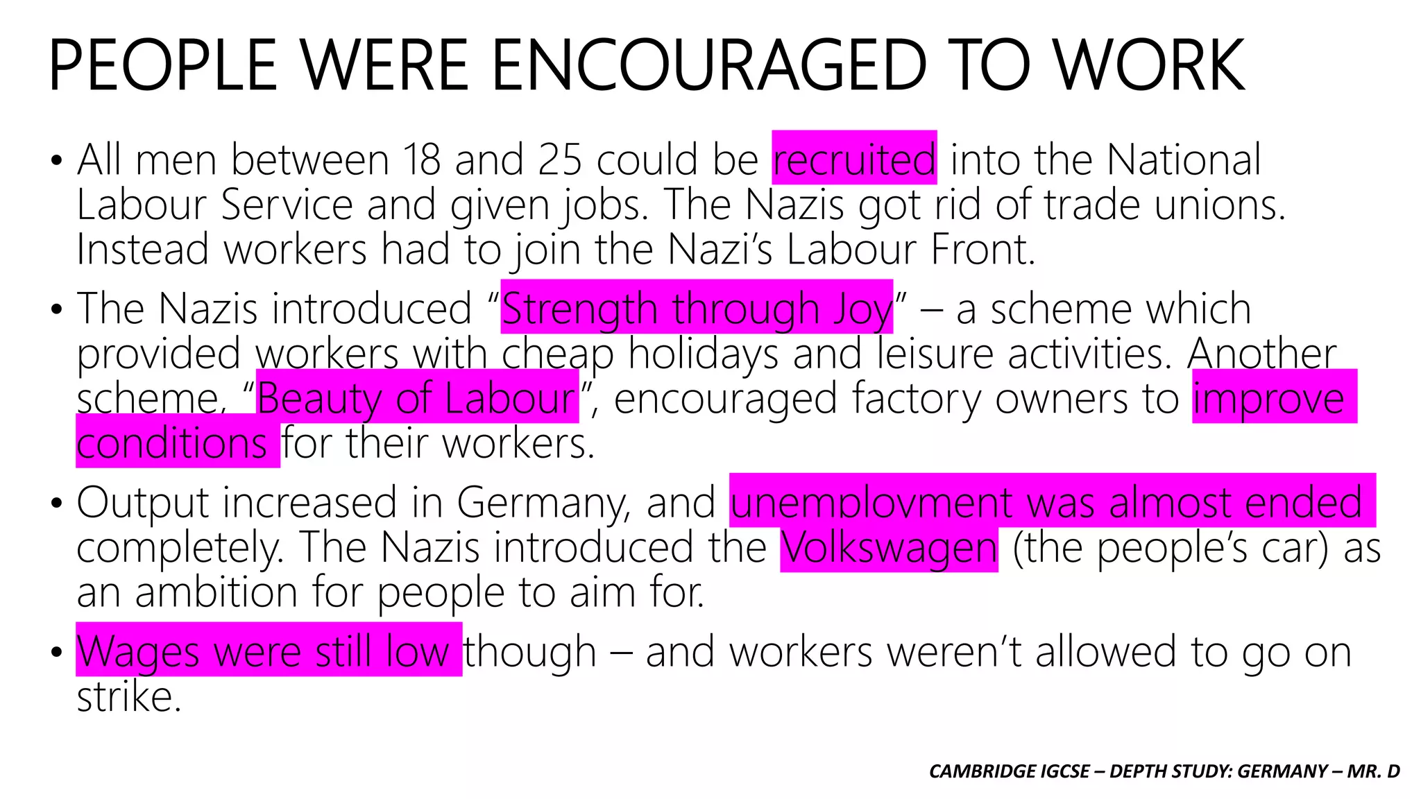 IGCSE REVISION - GERMANY: GERMAN GROWTH UNDER THE NAZIS | PPTX