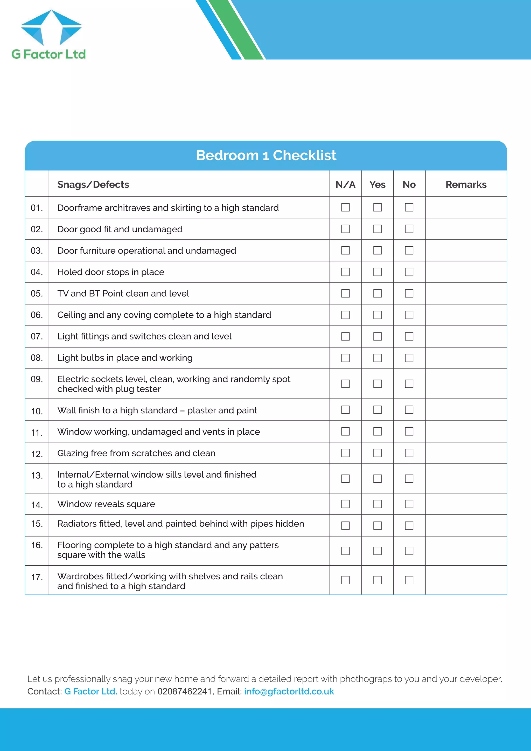 Bedroom Checklist | PDF