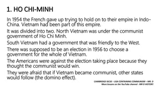 HISTORY IGCSE CONTENT - 20TH CENTURY OPTION - USA CONTAINING COMMUNISM ...