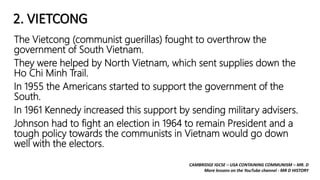 HISTORY IGCSE CONTENT - 20TH CENTURY OPTION - USA CONTAINING COMMUNISM ...