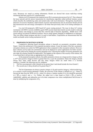 A Secure Data Transmission Scheme using Asymmetric Semi-Homomorphic Encryption Scheme | PDF ...