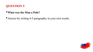 THE SAMOAN MAU MOVEMENT: MAU MOVEMENT REVIEW ACTIVITIES | PPT