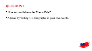 THE SAMOAN MAU MOVEMENT: MAU MOVEMENT REVIEW ACTIVITIES | PPT