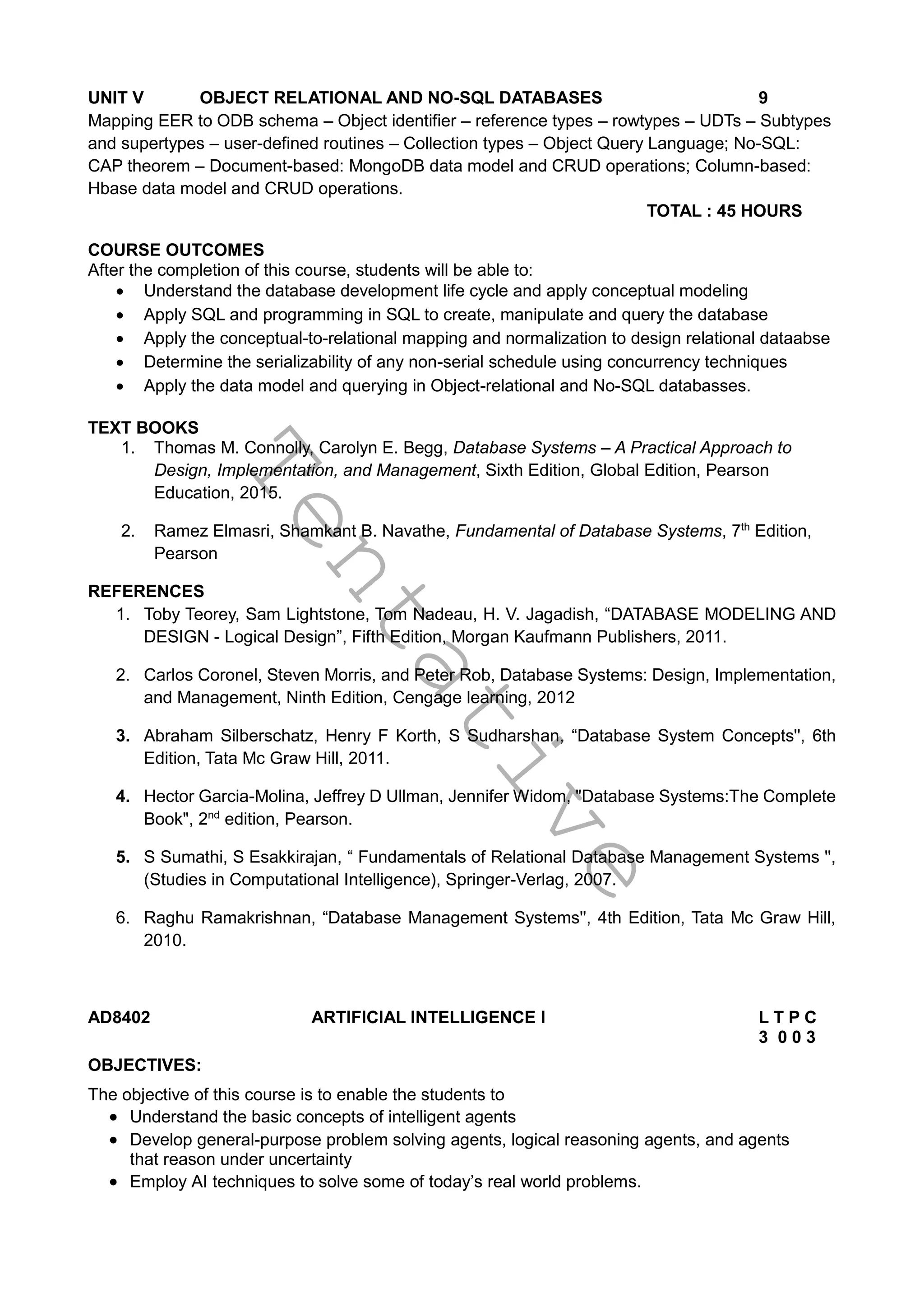 Sept 6 2021 BTech Artificial Intelligence and Data Science curriculum | PDF