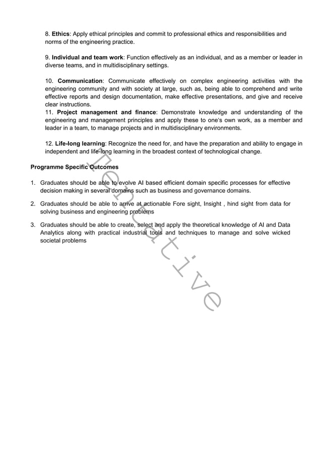 Sept 6 2021 BTech Artificial Intelligence and Data Science curriculum ...