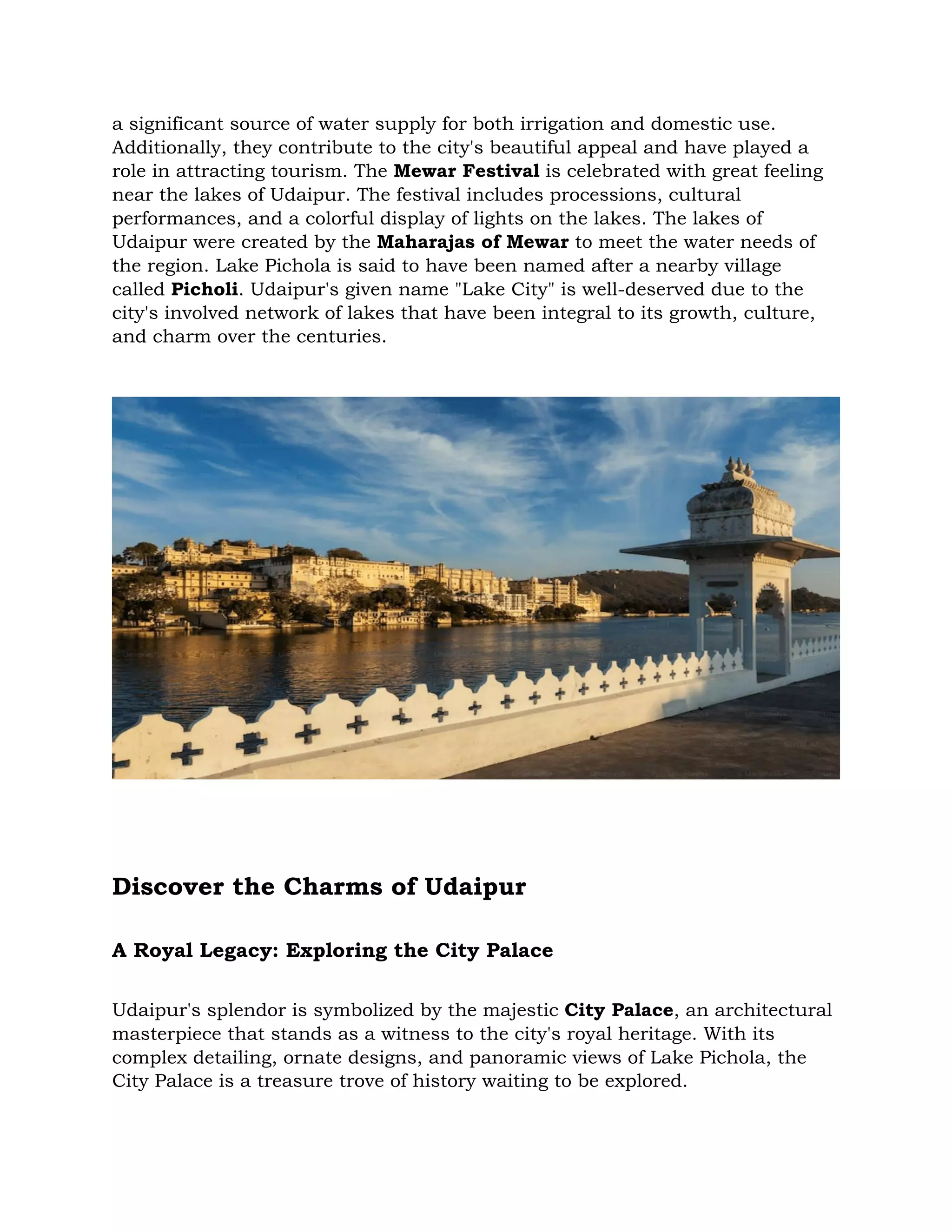 Udaipur tour packages | PDF