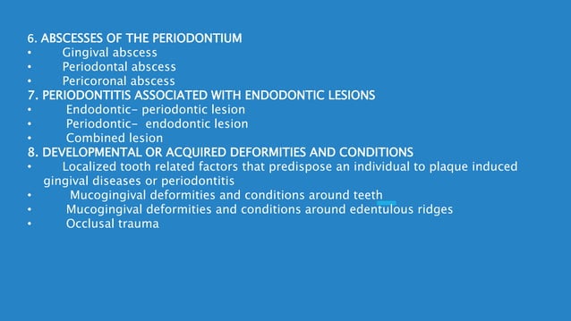 classification of periodontal diseases | PPTX