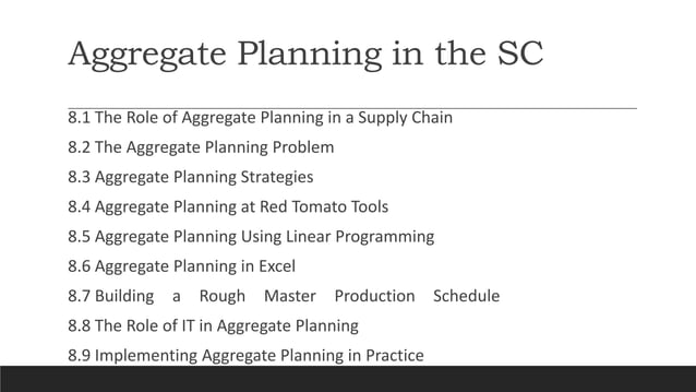 08.1 Aggregate Planning in SC. and scope pptx | PPT
