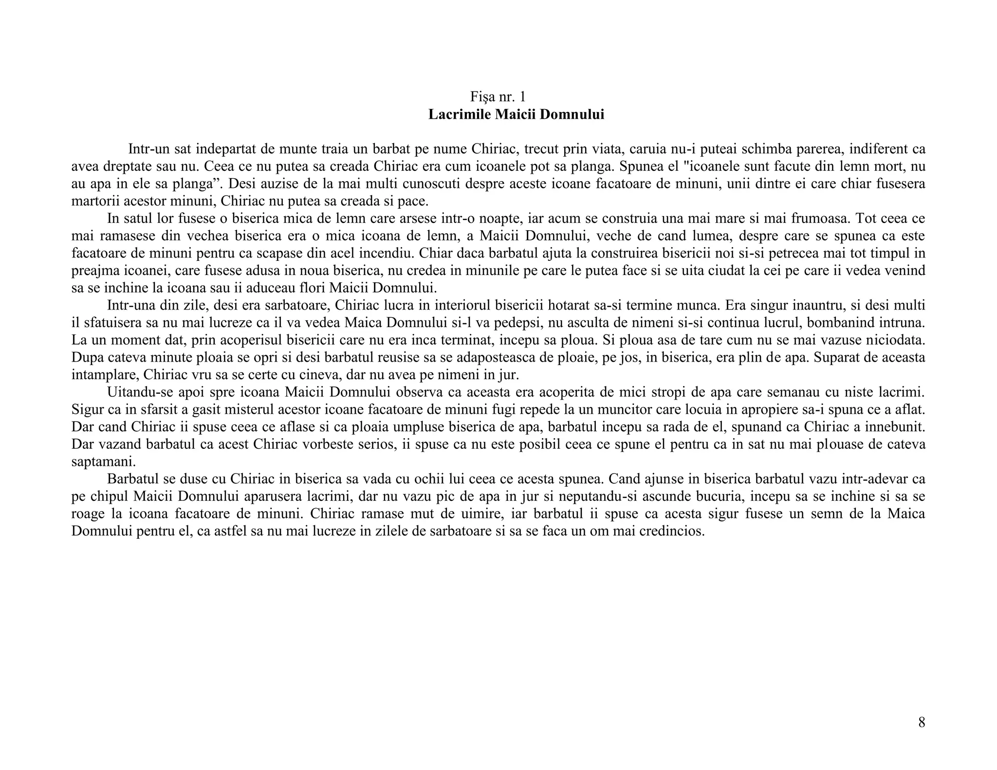 ICOANA.FEREASTRA SPRE CER..ROLUL ICOANEI | DOC