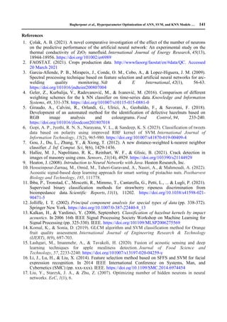 Hyperparameter Optimization of ANN, SVM, and KNN Models for ...