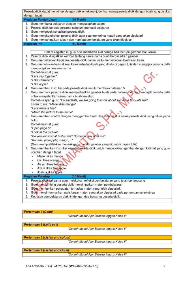 MODUL AJAR BAHASA INGGRIS KELAS 2 KURIKULUM MERDEKA | PDF
