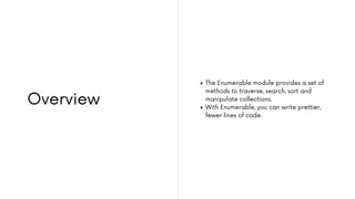 08. Ruby Enumerable - Ruby Core Teaching | PDF | Programming Languages | Computing