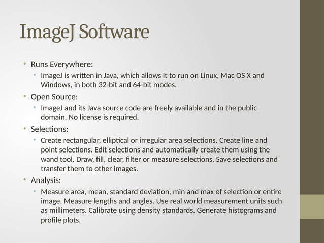 Introduction to imageJ image analysis new | PPTX | Photo Editing Software | Computer Software ...