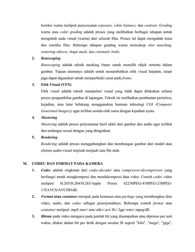 Bahan Ajar Modul Editing Kelas Sinematografi | PDF