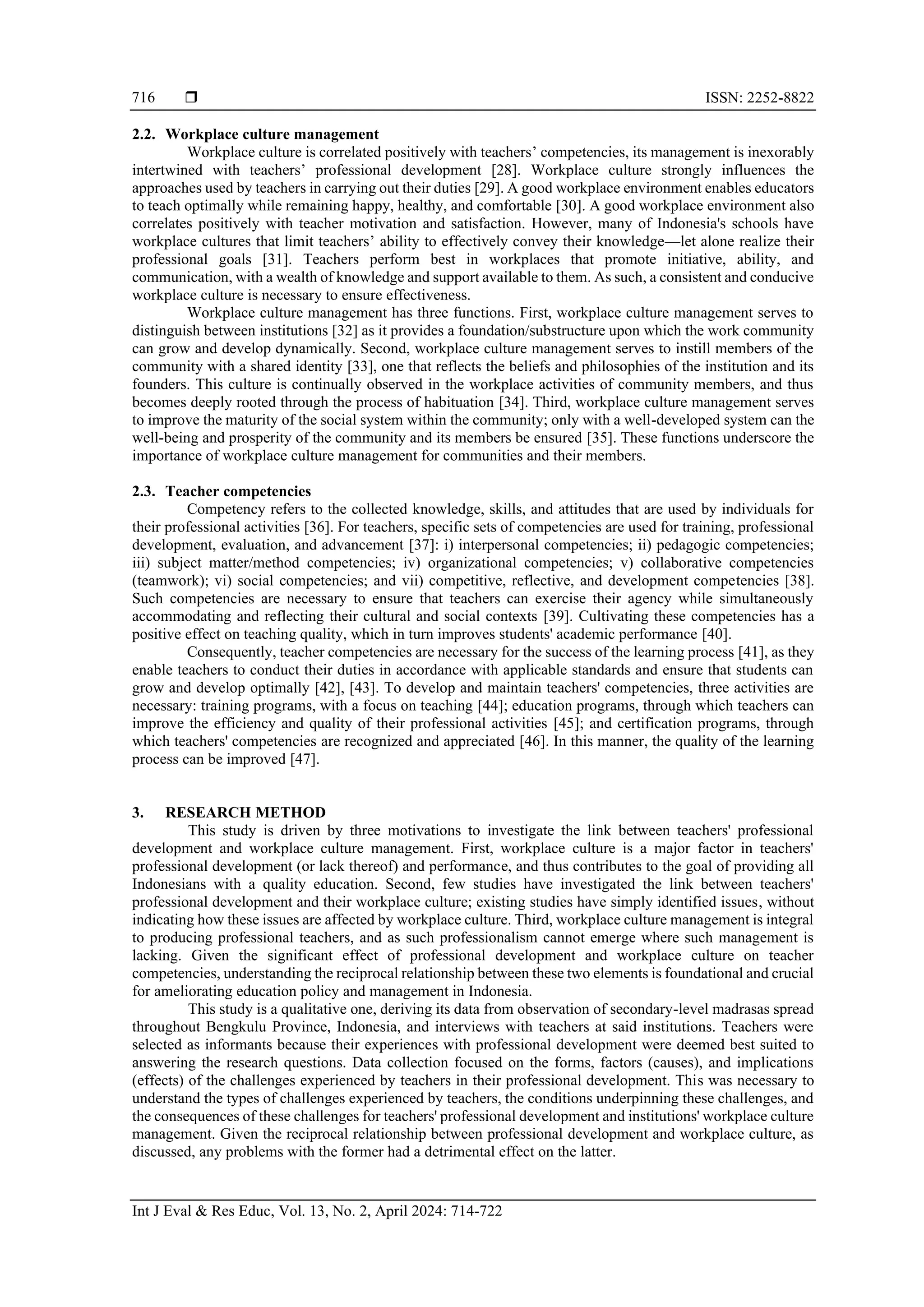 Challenges to professional teacher development through workplace ...