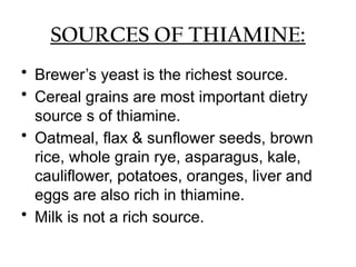 Thiamine in animal nutrition and human nurition | PPTX