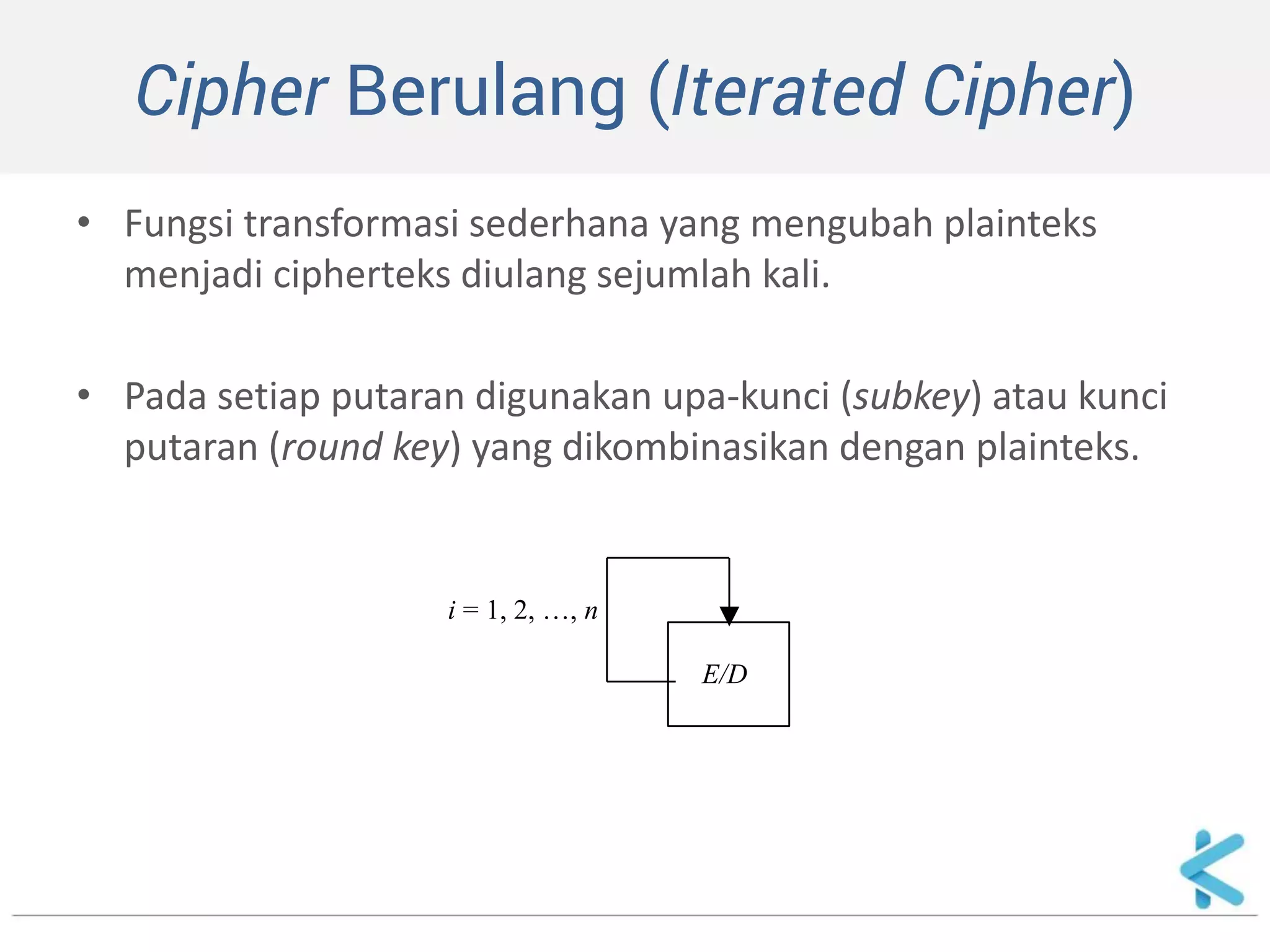 Kriptografi - Prinsip Perancangan Cipher Blok | PDF