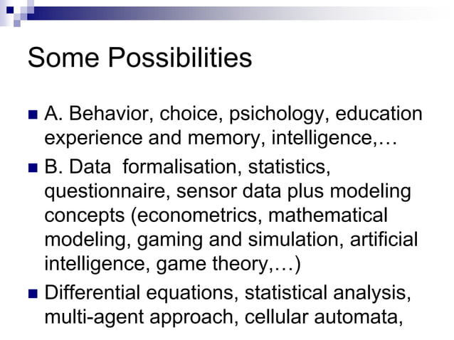 Cellular Automata Models of Social Processes | PPT | Free Download