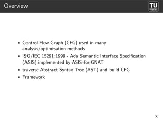 Ast2Cfg - A Framework for CFG-Based Analysis and Visualisation of Ada ...