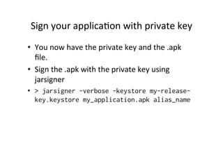 Android Security, Signing and Publishing | PDF