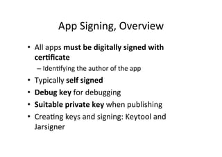 Android Security, Signing and Publishing | PDF