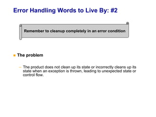 08 application security fundamentals - part 2 - security mechanisms - error handling | PPT