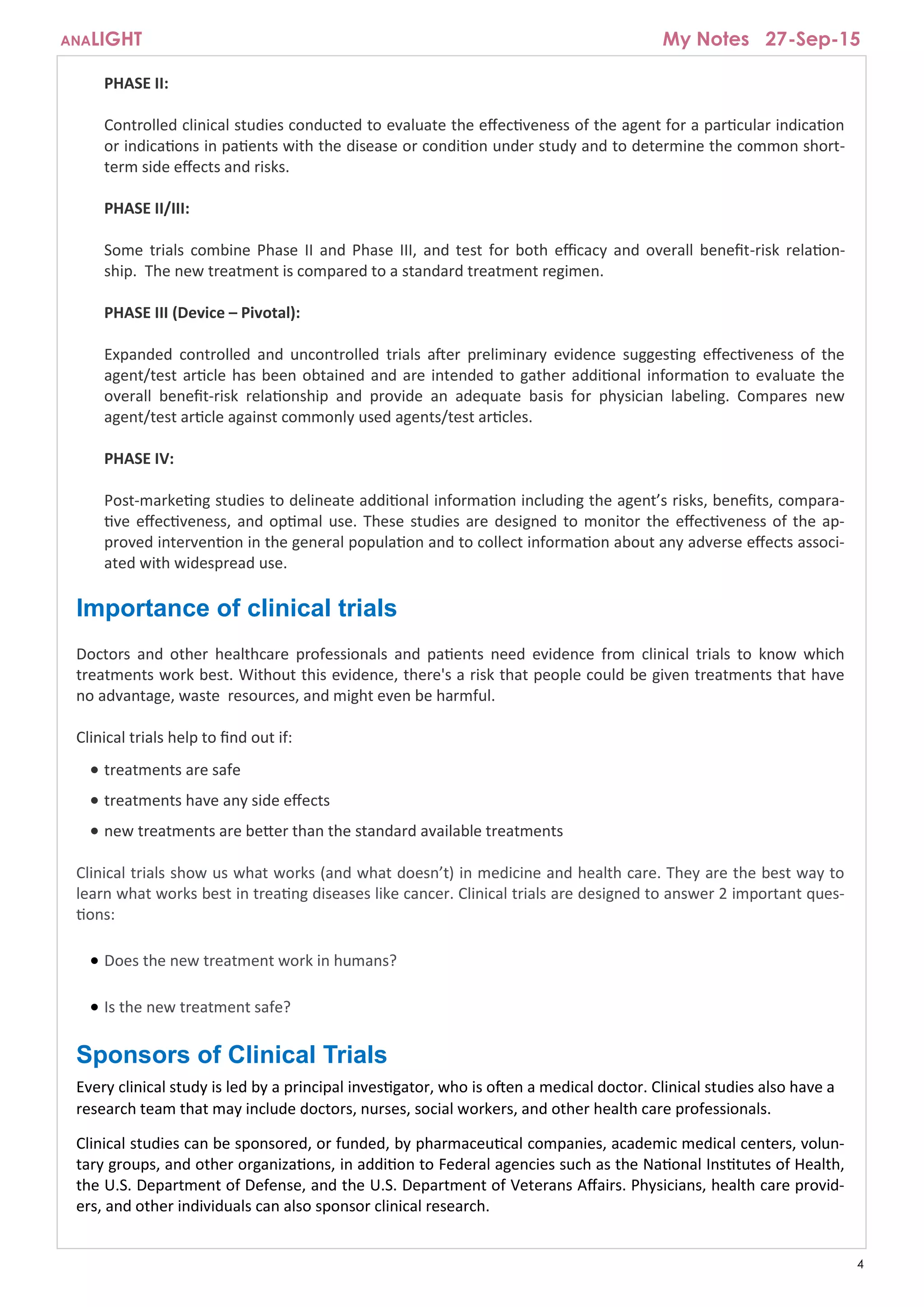 Clinical trials | PDF | Cancer | Diseases and Conditions