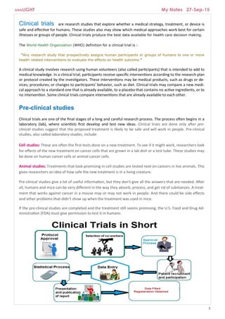 Clinical trials | PDF | Cancer | Diseases and Conditions