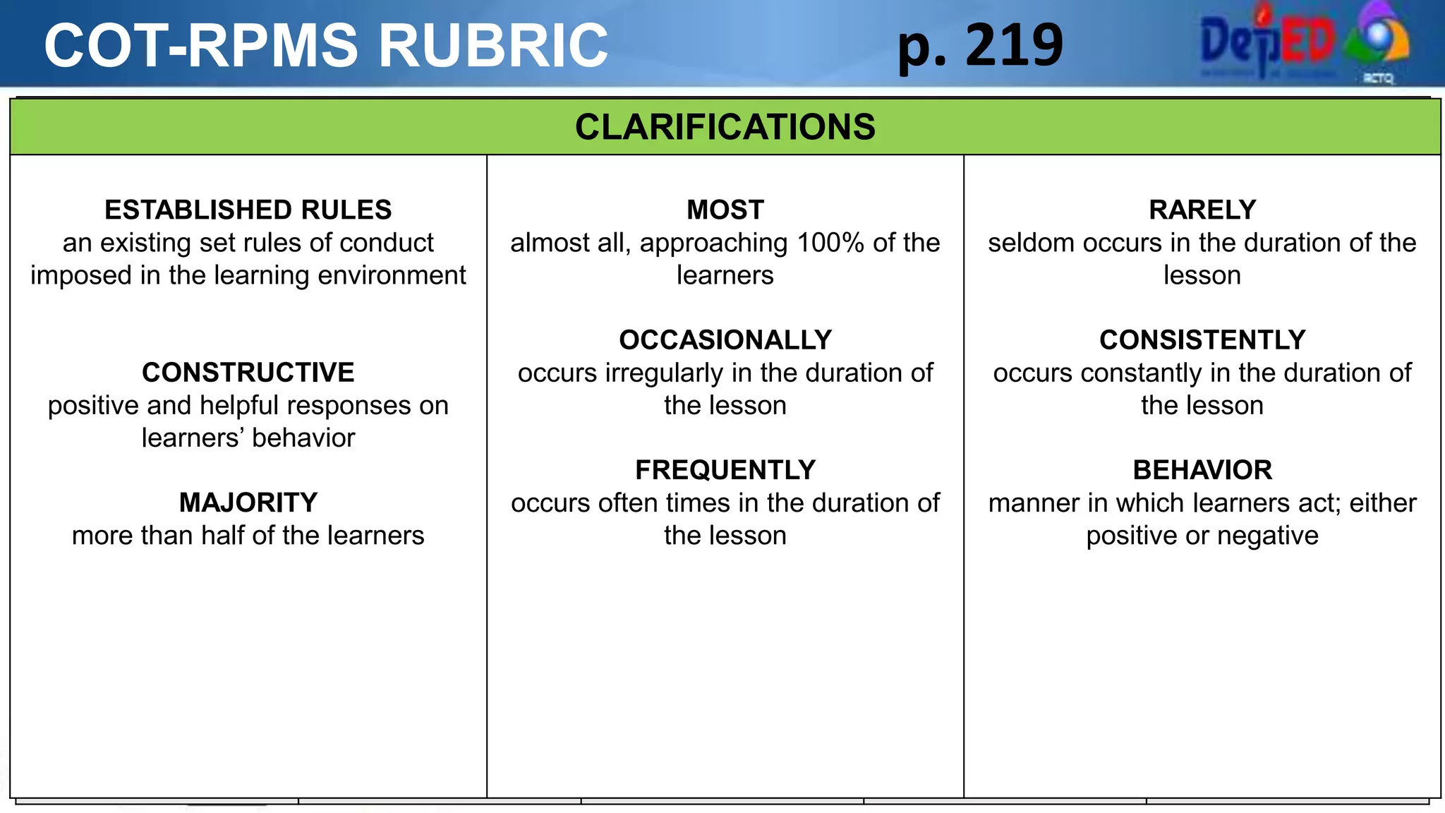 cot in rpms forms | PPTX