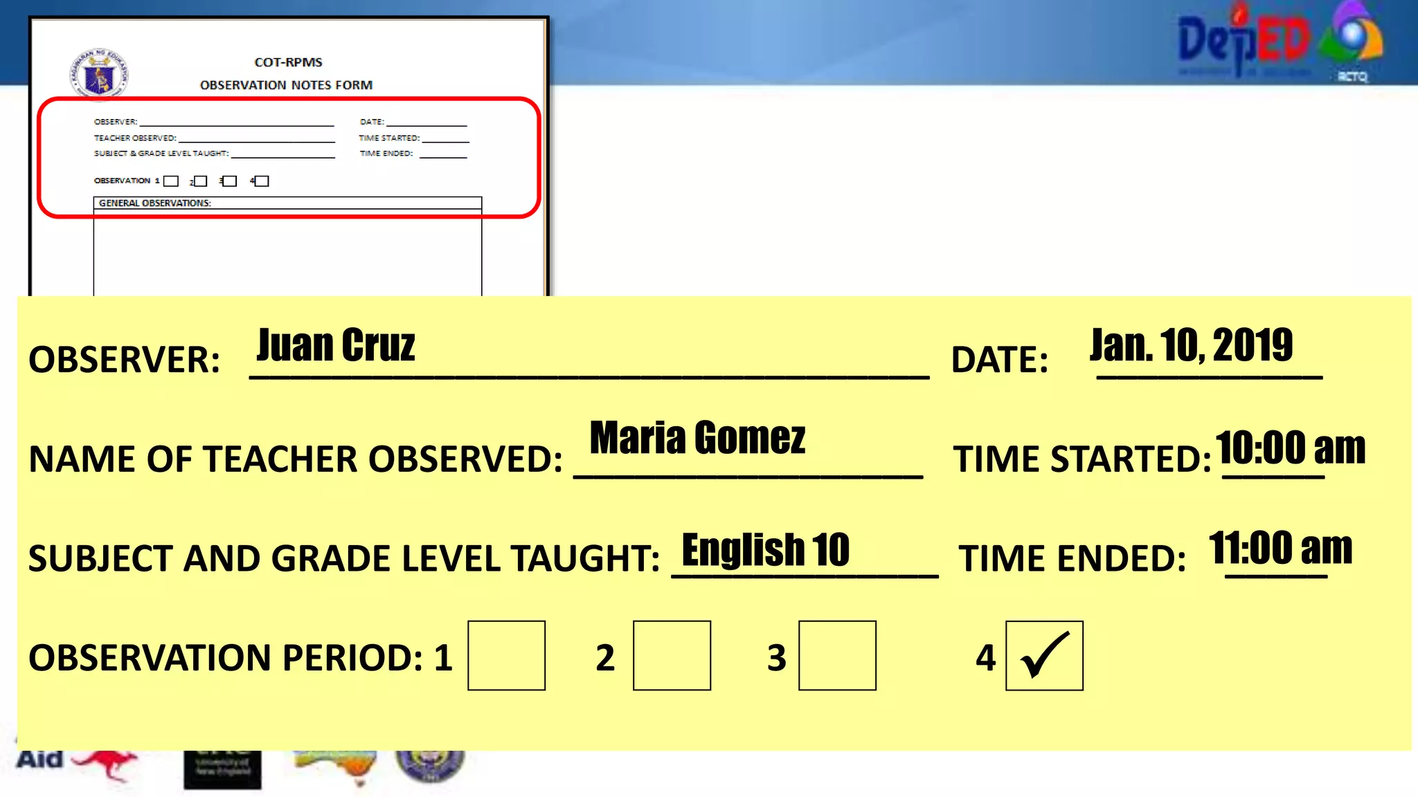 cot in rpms forms | PPTX