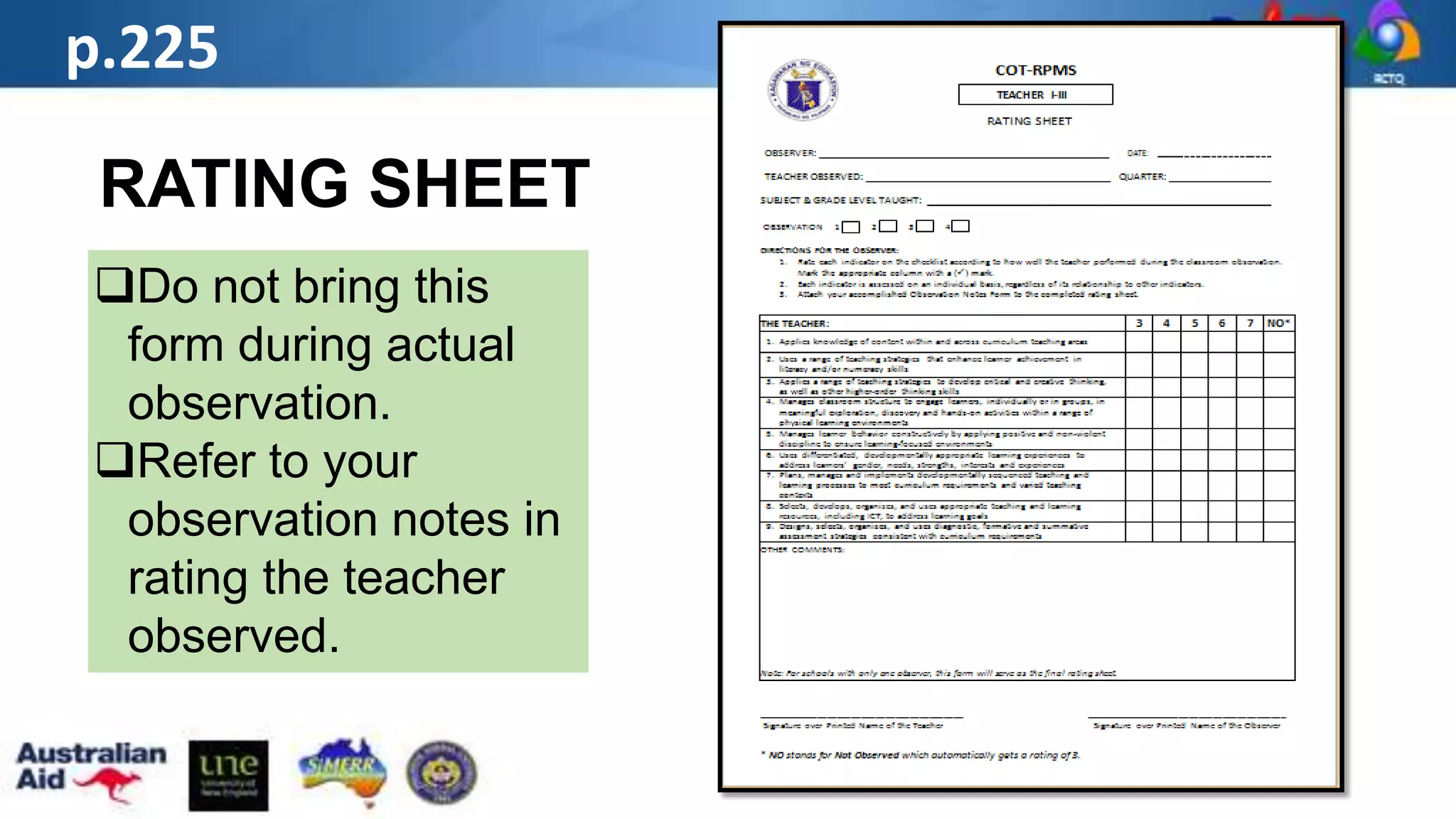 cot in rpms forms | PPTX