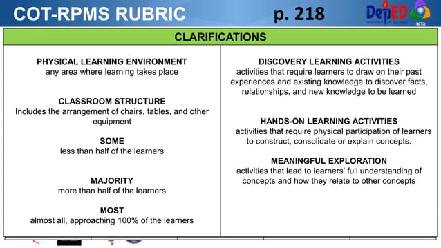 cot in rpms forms | PPTX | Educational Assessment | Education
