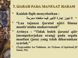 Hukum hukum ijarah sistem ekonomi islam | PPT