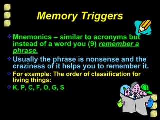 08.improve your memory and recall | PPT