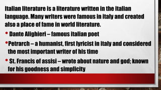 Italian literature | PPTX