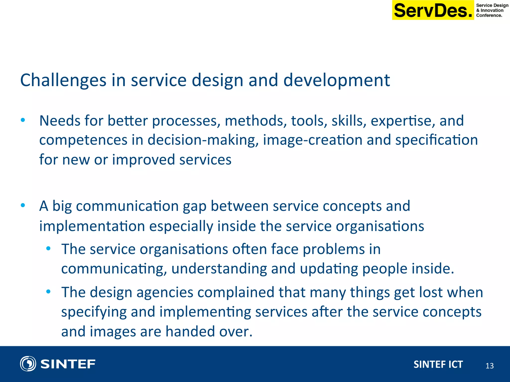 Service Design Challenge: Transitioning from Concept to Implementation ...