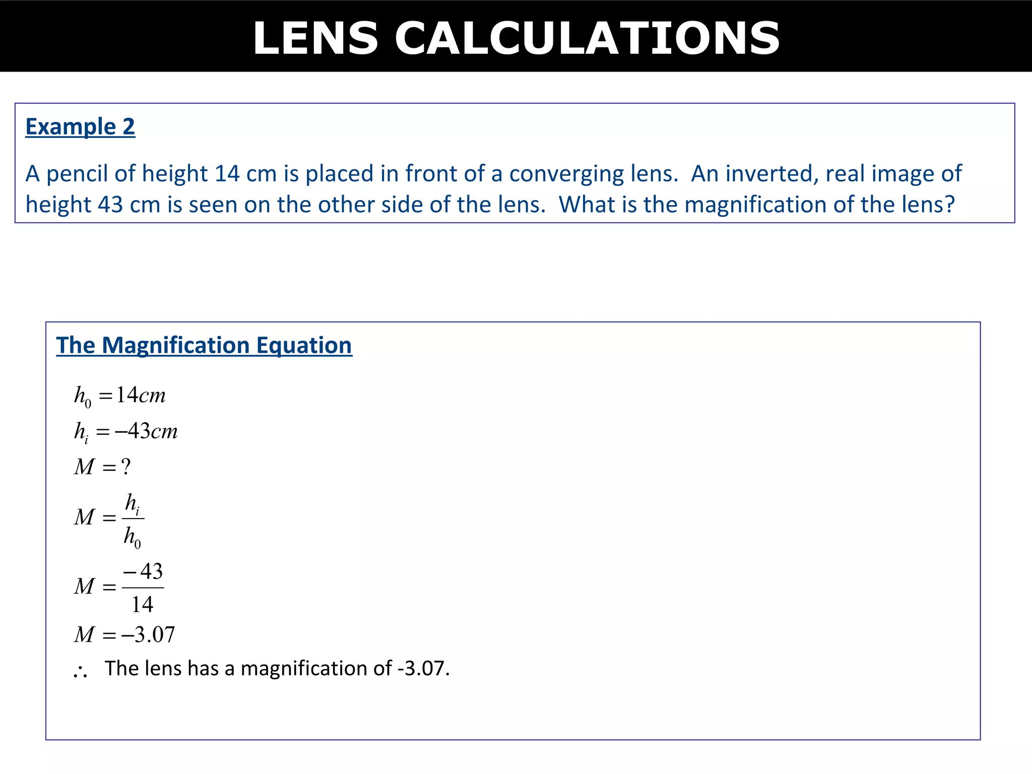 08 lens equations | PPT
