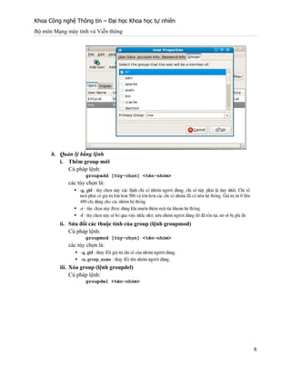 08. Linux Quan Ly Nguoi Dung | PDF