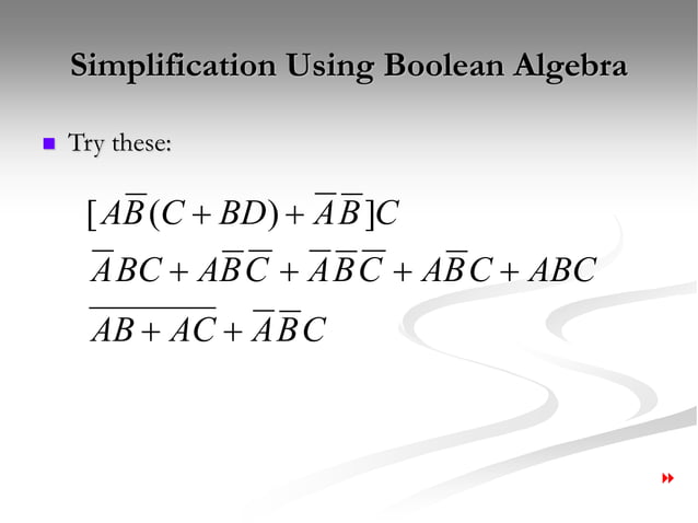 08 logic simplification | PPT | Programming Languages | Computing