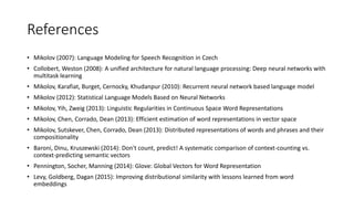 Tomáš Mikolov - Distributed Representations for NLP | PPTX