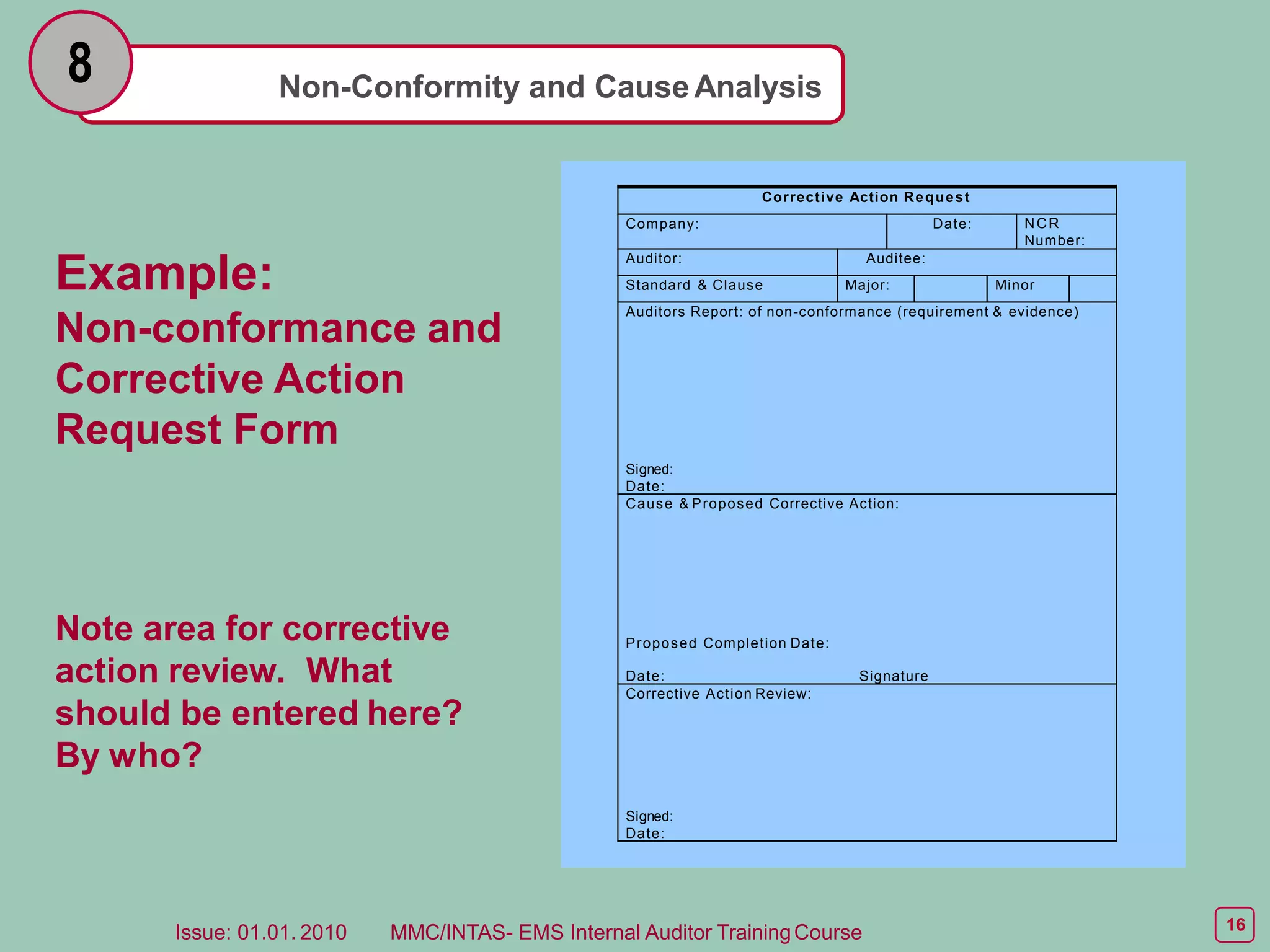 Non-conformity, RCA & reporting an audit | PPTX