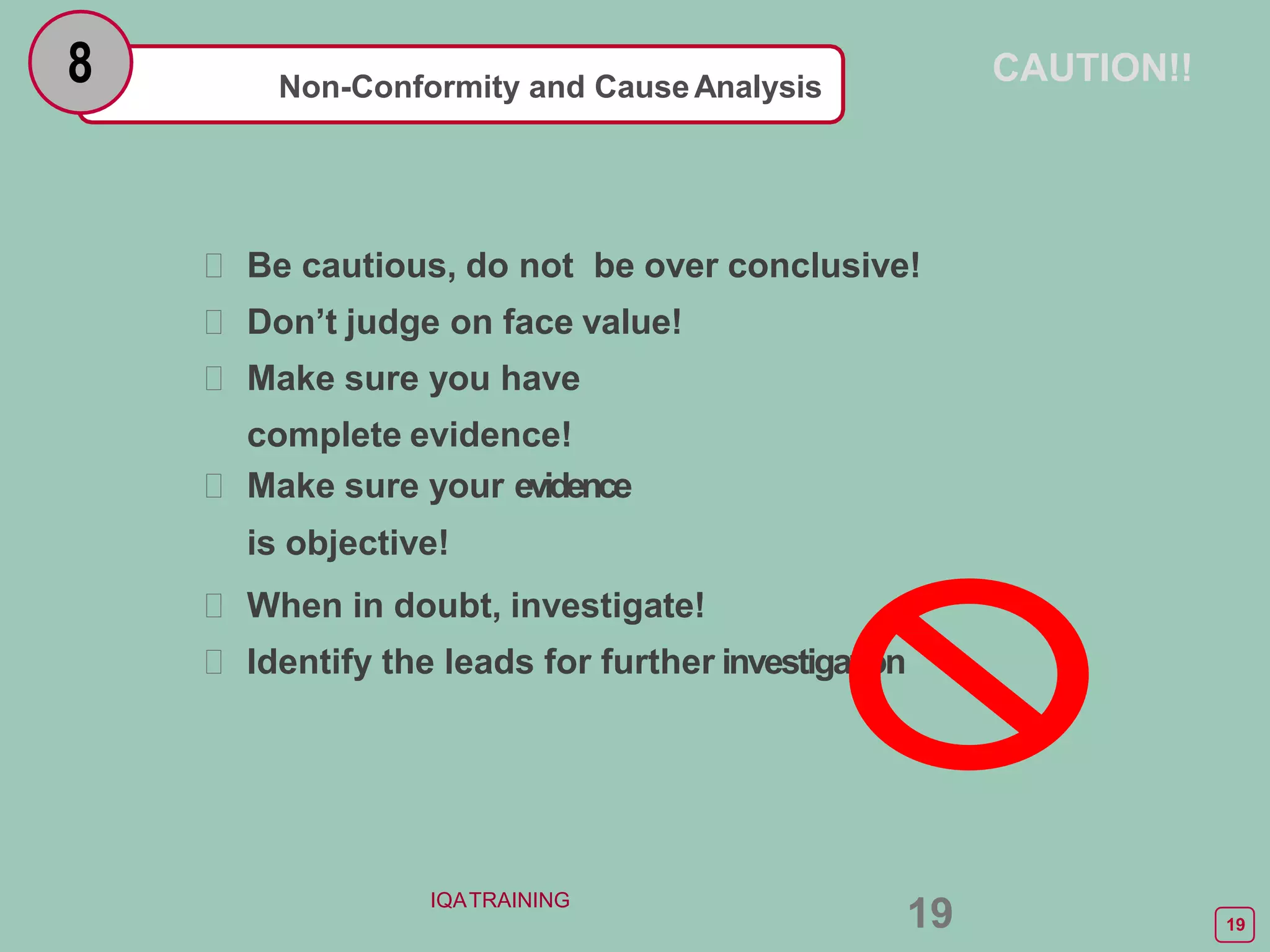 Non-conformity, RCA & reporting an audit | PPTX