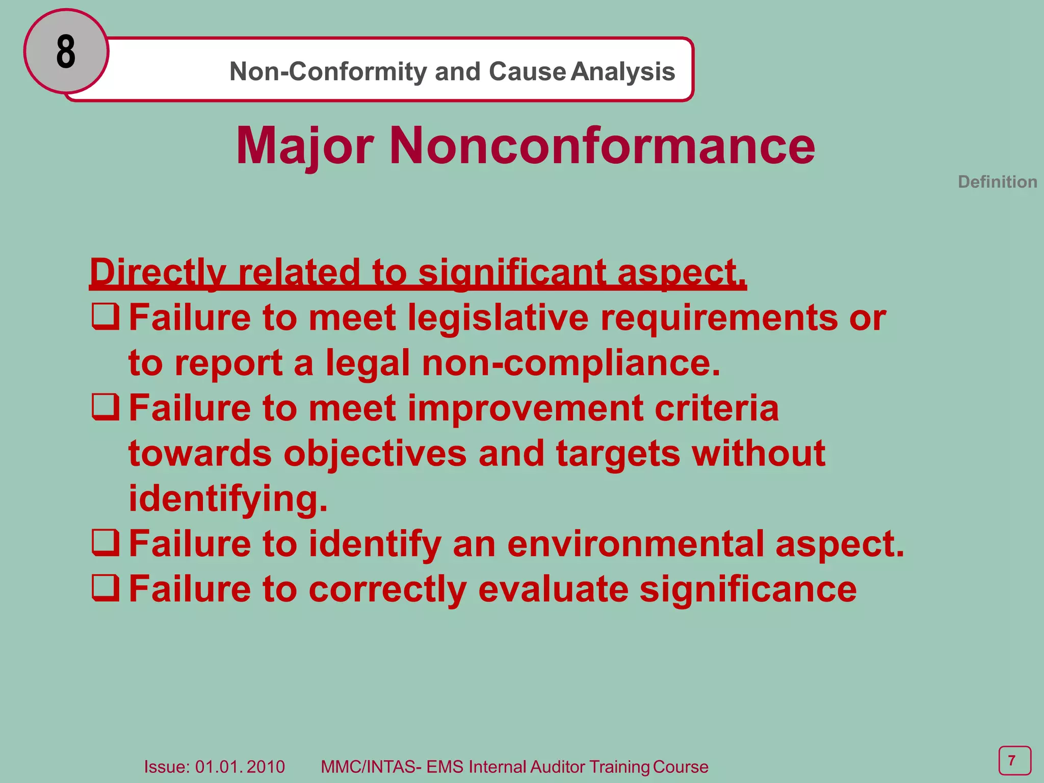 Non-conformity, RCA & reporting an audit | PPTX