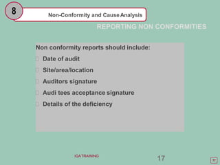 Non-conformity, RCA & reporting an audit | PPTX